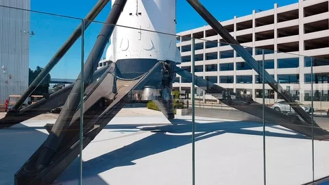 SpaceX Falcon 9 first stage rocket model... | Stock Video | Pond5