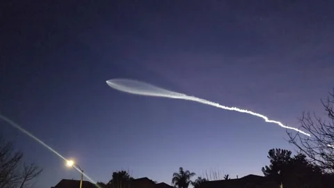 SpaceX Falcon 9 Rocket forms large smoke... | Stock Video | Pond5