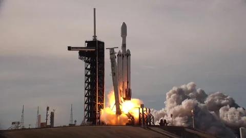 SpaceX Falcon 9 rocket launching NOAA GO... | Stock Video | Pond5