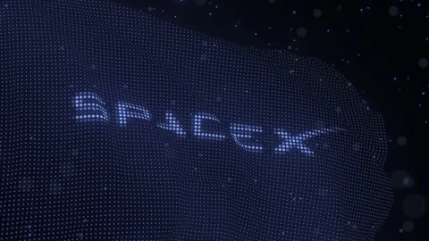 SPACEX logo on a waving digital flag, lo... | Stock Video | Pond5