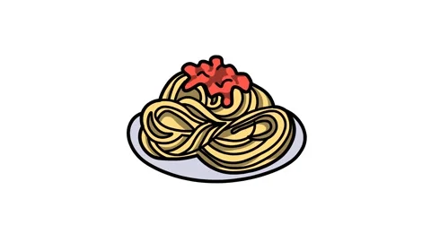 spaghetti food sketch background and 2d ... | Stock Video | Pond5
