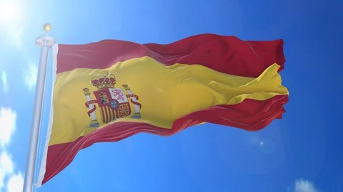 Spain animated flag pack in 3D and green... | Stock Video | Pond5
