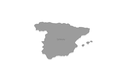 Spain animated map with alpha channel. | Stock Video | Pond5