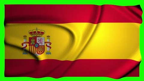 Spain Animation Flag Animation Green Scr... | Stock Video | Pond5