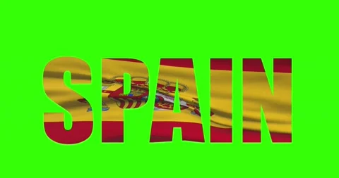 Spain country lettering word text with f... | Stock Video | Pond5