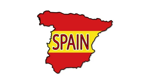 The Spain country territory map self dra... | Stock Video | Pond5