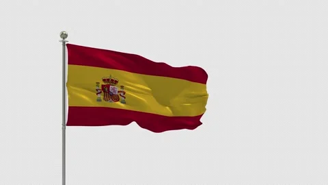 Spain Flag Pole Looping Animation Inclu... | Stock Video | Pond5