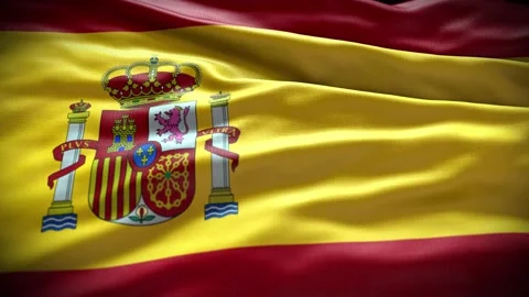 Spain Flag Realistic Loop Animation | Stock Video | Pond5