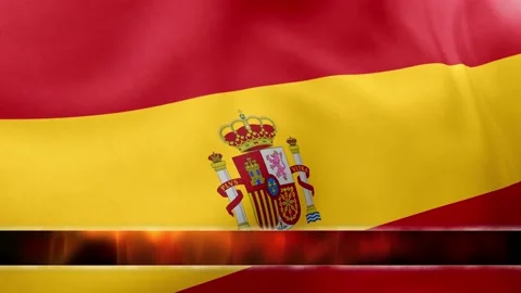 Spain flag waving with Animated Lower Th... | Stock Video | Pond5