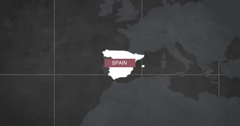 Spain map 4K against blue animated backg... | Stock Video | Pond5