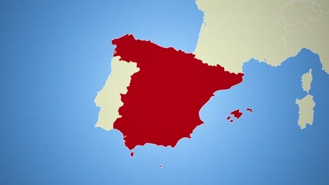 Spain on map animation Europe world geog... | Stock Video | Pond5
