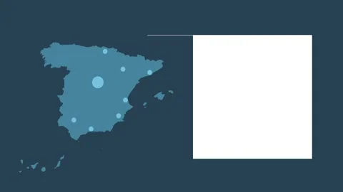 Spain map animation with map of Europe, ... | Stock Video | Pond5