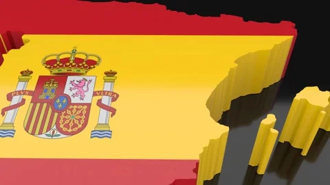 spain map on black background animation | Stock Video | Pond5