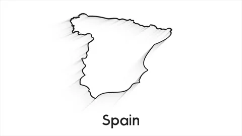 Spain Map Showing Up Intro By Regions 4k... | Stock Video | Pond5