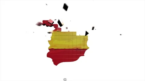 Spain Map Showing Up Intro By Regions 4k... | Stock Video | Pond5