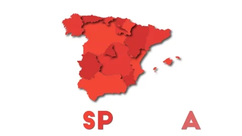Spain map showing regions. Animated coun... | Stock Video | Pond5