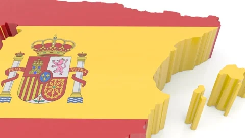 spain map on white background animation | Stock Video | Pond5
