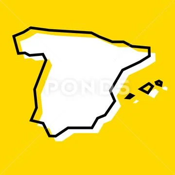 Spain simplified vector map Stock Illustration ~ #269801816
