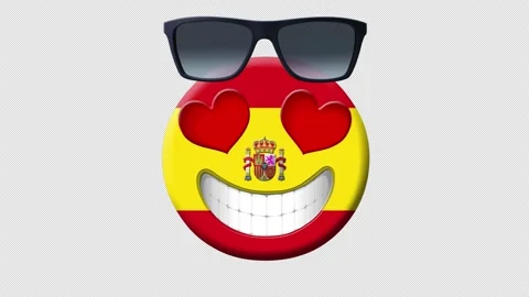 Spain.Animation of smiling face with spa... | Stock Video | Pond5