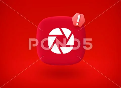 Spam concept. mail button with stop sign. 3d vector illustration ...