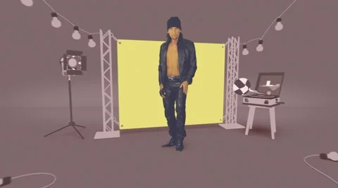 span camera in 2D space with male dancer | Stock Video | Pond5