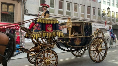 Spanish Royal family horse carriage is m... | Stock Video | Pond5