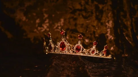 Sparkle ruby diadem on velvet background... | Stock Video | Pond5