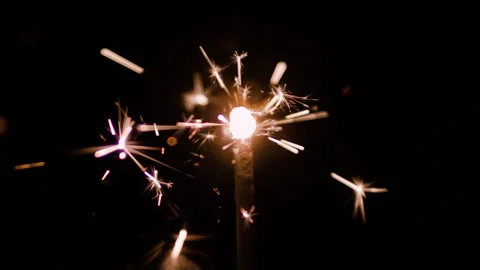 Sparklers (bengal fire) is burning on a ... | Stock Video | Pond5