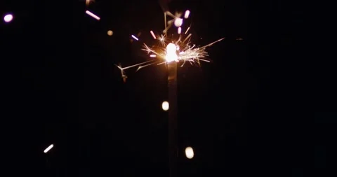 Sparklers (bengal fire) is burning on a ... | Stock Video | Pond5