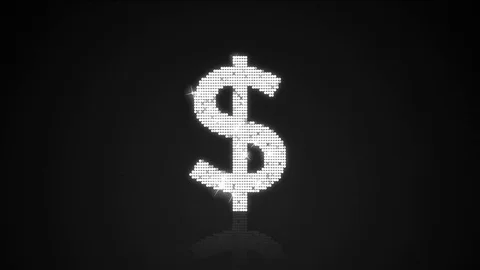 Sparkling Glamour Dollar Sign with Refle... | Stock Video | Pond5