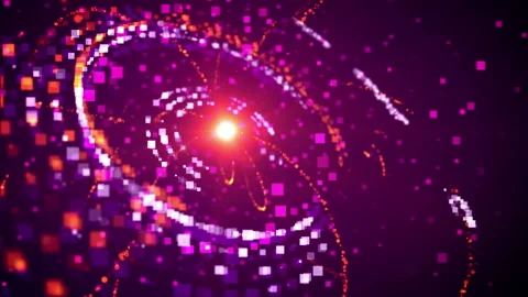 Sparkling particle waves in spinning sph... | Stock Video | Pond5