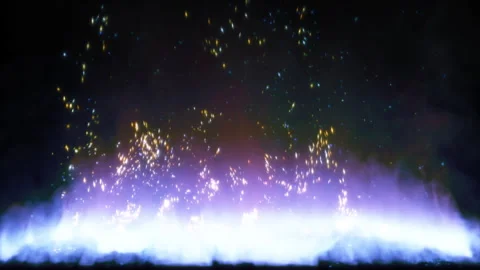 Sparkling pyrotechnic flame blue on blac... | Stock Video | Pond5