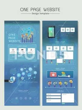 Sparkling technical one page website template design: Royalty Free ...