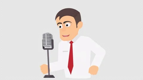 Speaker with microphone. Animation of ta... | Stock Video | Pond5