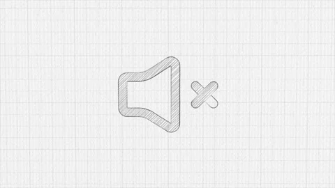 Speaker mute icon with color drawing eff... | Stock Video | Pond5