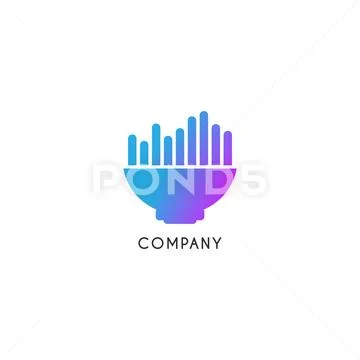 Speaker Sound with Spectrum Bar Logo Concept, Audio Signal Design ...