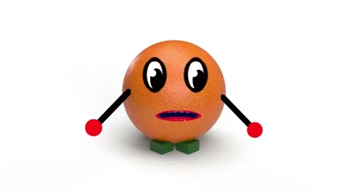Speaking 3D orange with realistic textur... | Stock Video | Pond5