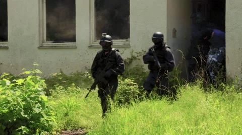 A Special Force Team take a prisoner in ... | Stock Video | Pond5
