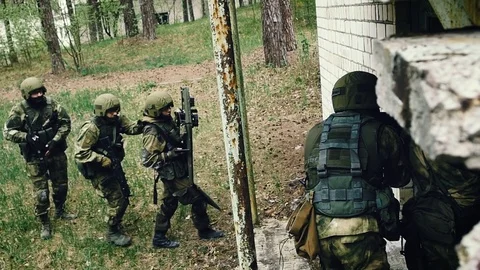 Special Forces enters the building | Stock Video | Pond5