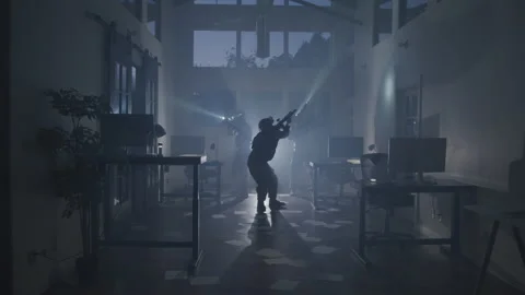 Special Forces Storming an Office Buildi... | Stock Video | Pond5