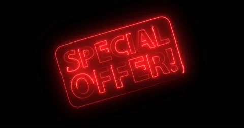 special offer display board neon light i... | Stock Video | Pond5
