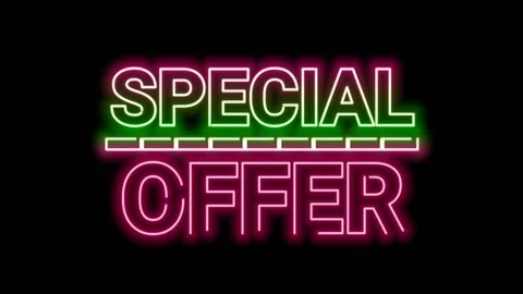 Special offer neon animation | Stock Video | Pond5