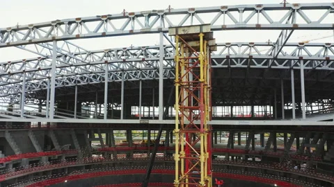 Special support of roof carcass detail a... | Stock Video | Pond5