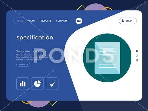 Specification Landing page website template design ~ Clip Art #90176555