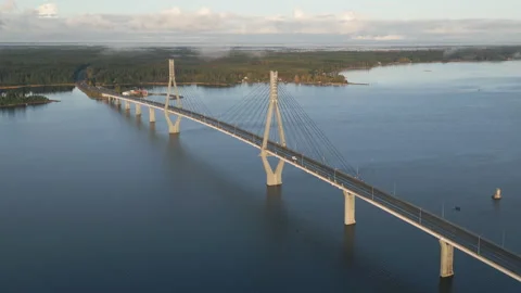 Spectacular aerial view of Replot Bridge... | Stock Video | Pond5