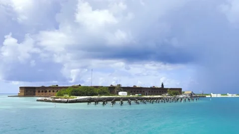 Spectacular view of Fort Jefferson and D... | Stock Video | Pond5