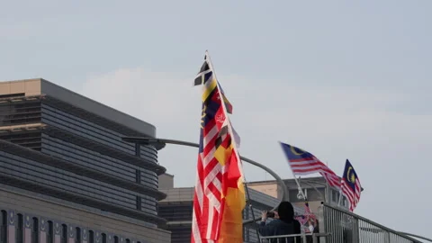 Spectators Waving Malaysian Flags at Mer... | Stock Video | Pond5