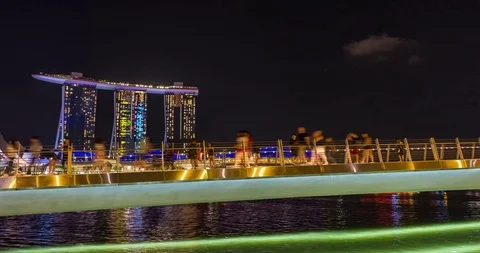 Spectra Light and Water Show Marina Bay ... | Stock Video | Pond5