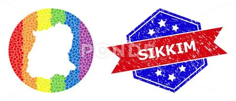 Spectral Dot Map of Sikkim State Collage with Stencil for LGBTQ and ...