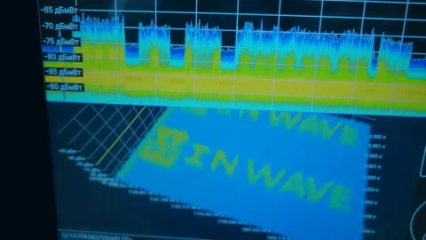 Spectrum on a graph on the screen of a d... | Stock Video | Pond5
